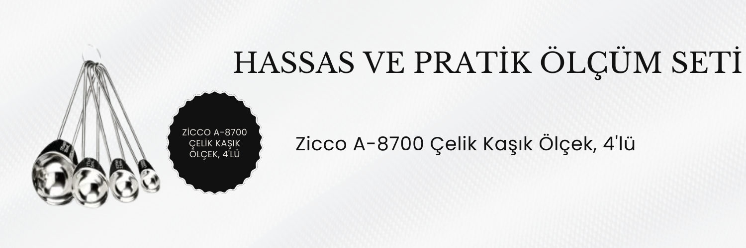 Zicco Sıvı Çelik Kaşık Ölçek Kaşığı 4'lü